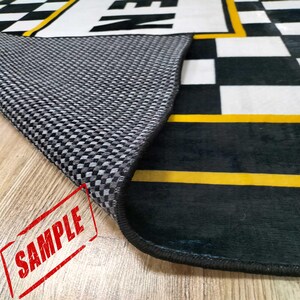 Checkered Kitchen Rug, Kitchen Rug, Black White Checkered Rug, Gold ...