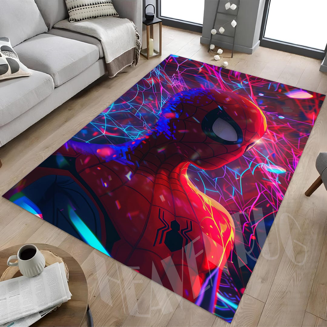 Spider Man Minimalistic Art Rug, Spider Man Design Rug, Spider Man Rug ...