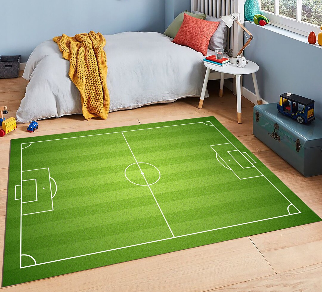 Soccer Field Rug, Green Soccer Rug, Football Rug, Football Field Rug ...