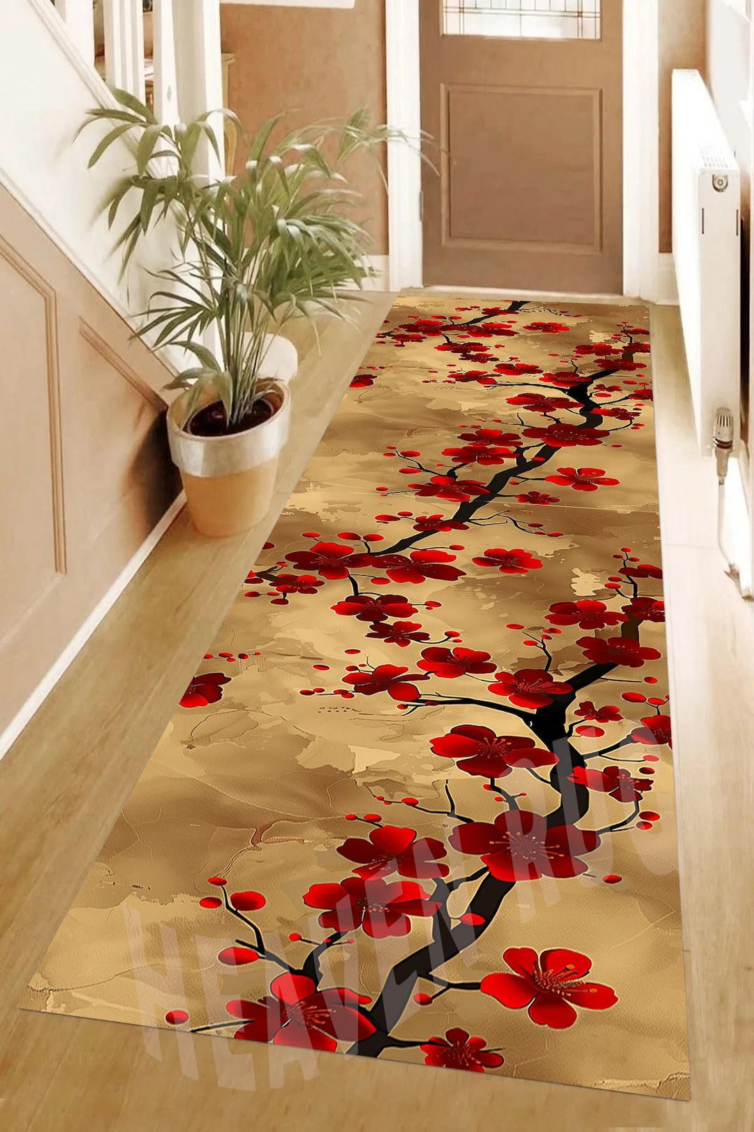 Cherry Blossom Runner Rug, Cherry Blossom Decor Rug, Cherry Blossom ...