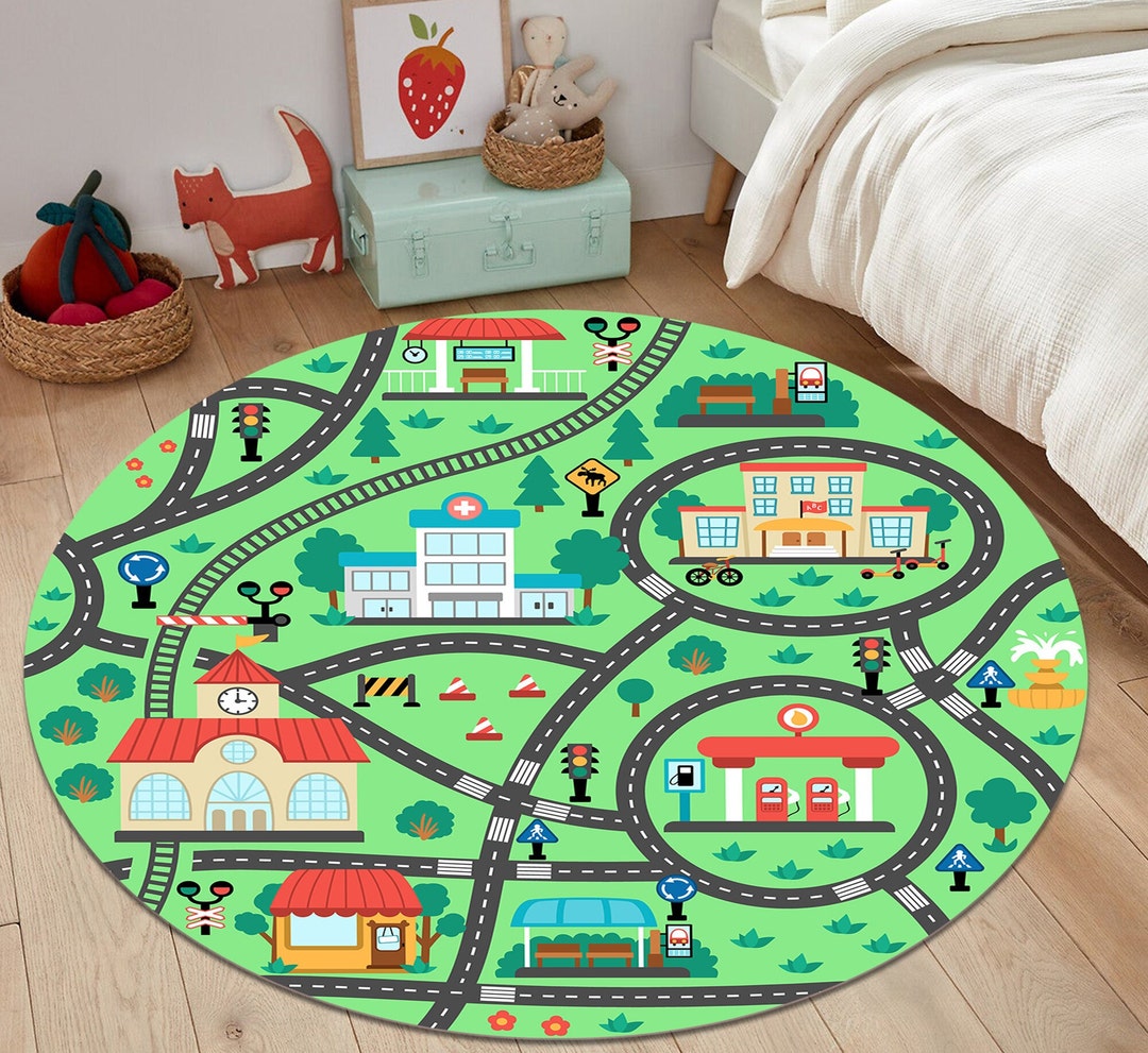 Road Rug, Railway Rug, Traffic Signs Rug, Play Round Rug, Kids Room Rug ...
