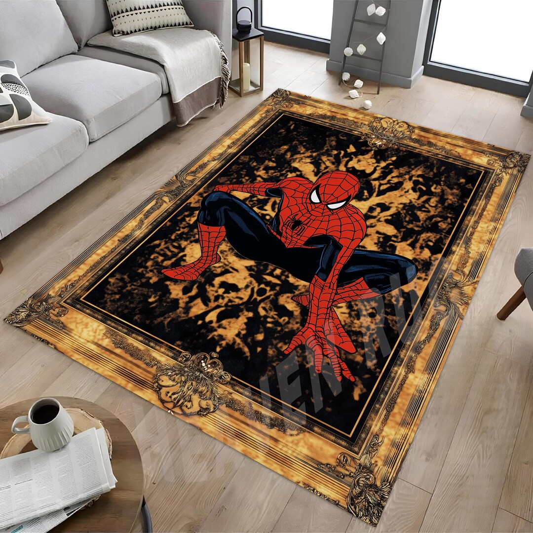 Spider Man Rug, Spider Man Rug, Superhero Rug, Kids Room Rug, Framed ...