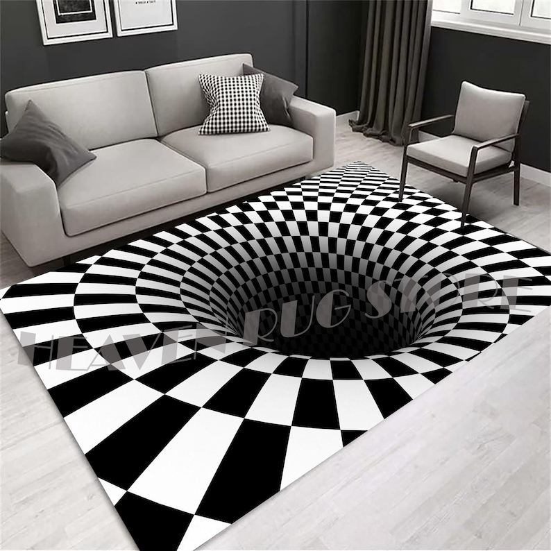 Tunnel Optical Illusion Rug, 3d Hole Rug, 3D Optical Illusion Rug ...