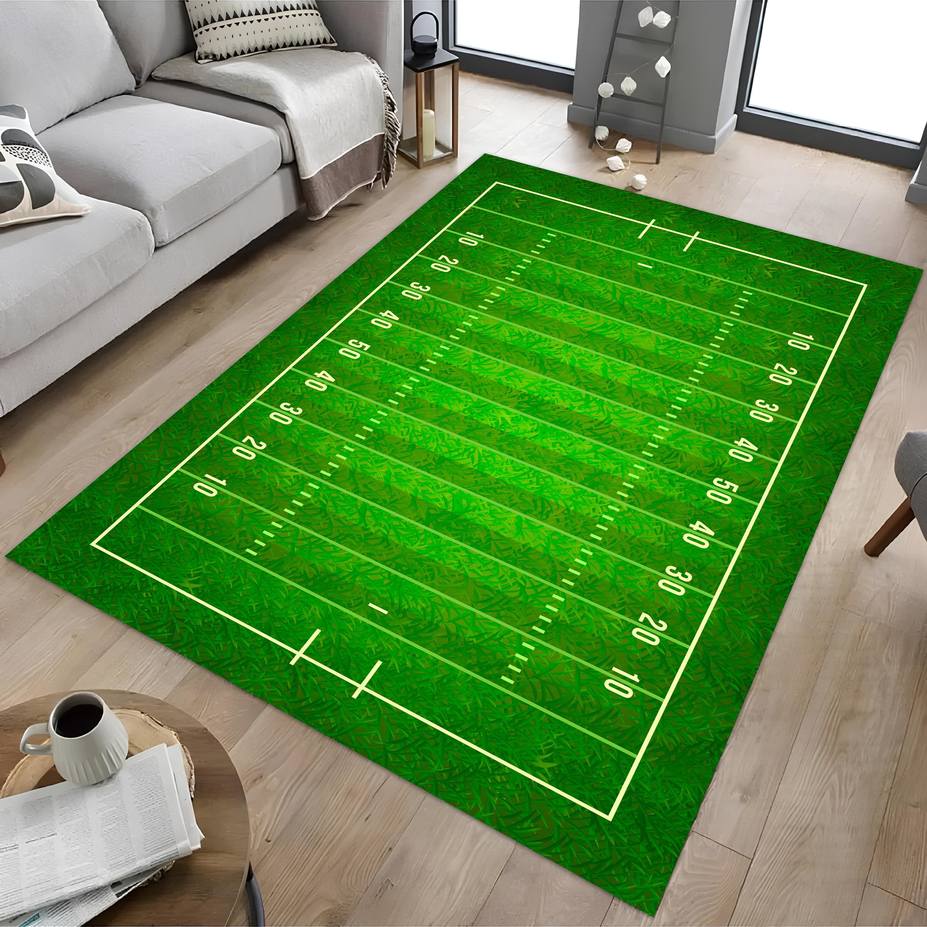 Green American Football Rug, American Football Rug, Football Field ...