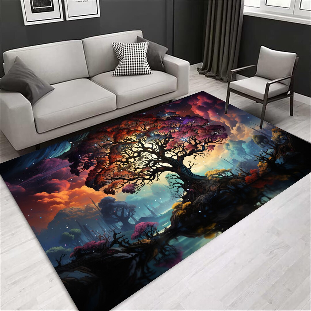 Tree Rug, Tree of Life Rug, Tree Design Rug, Tree of Life Art Rug, Tree ...