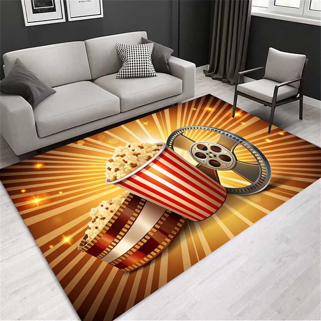 Cinema Rug, Movie Decor Rug, Retro Cinema Design Rug, Filmstrip Themed ...