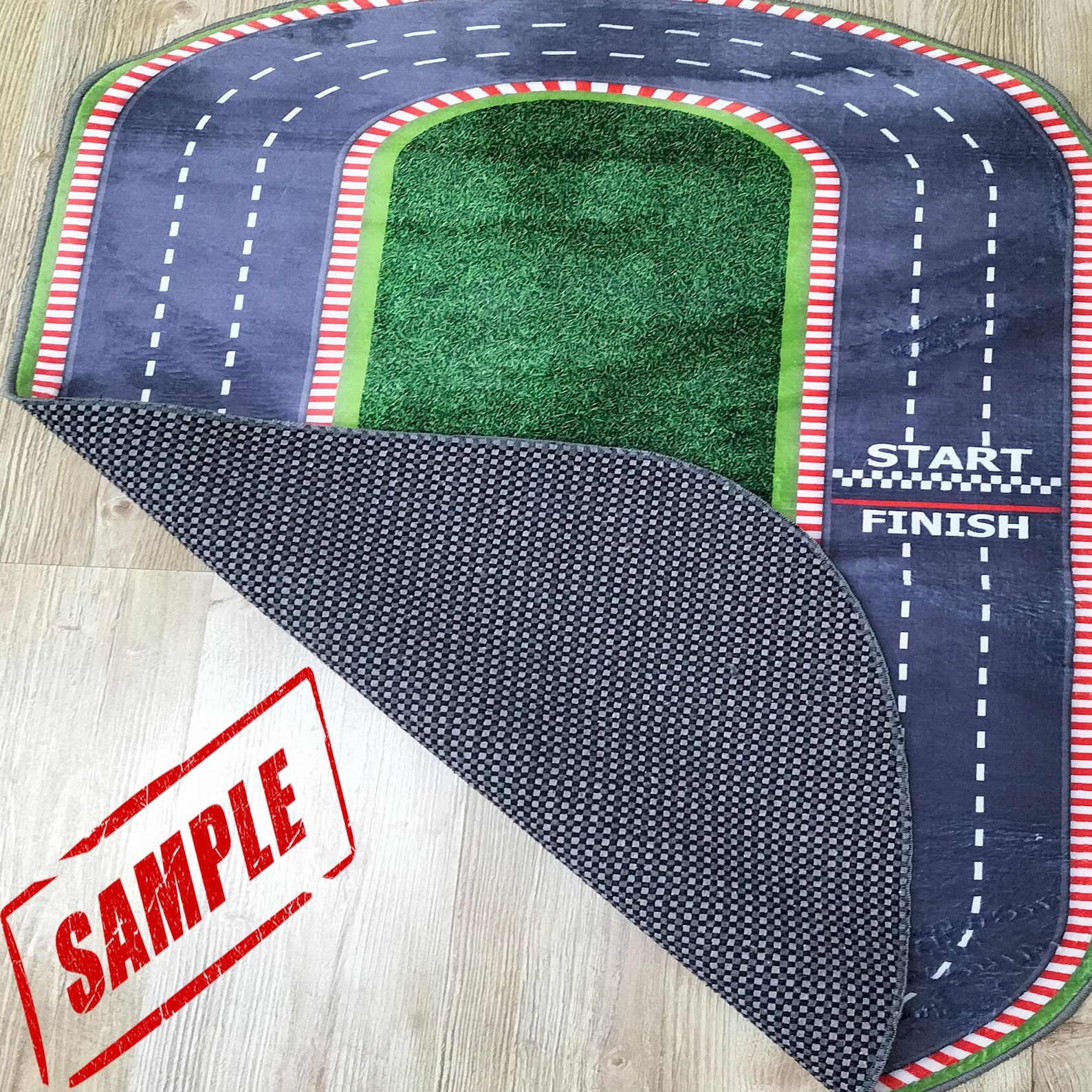 Race Track Kids Rug: Car Playmat, Road Design - Etsy