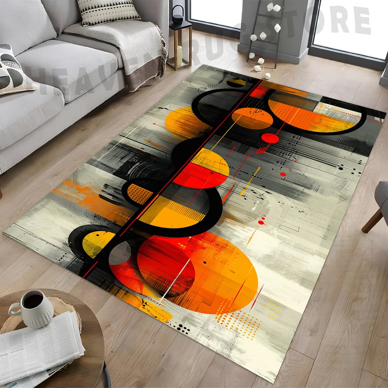 Orange Abstract Rug - Etsy