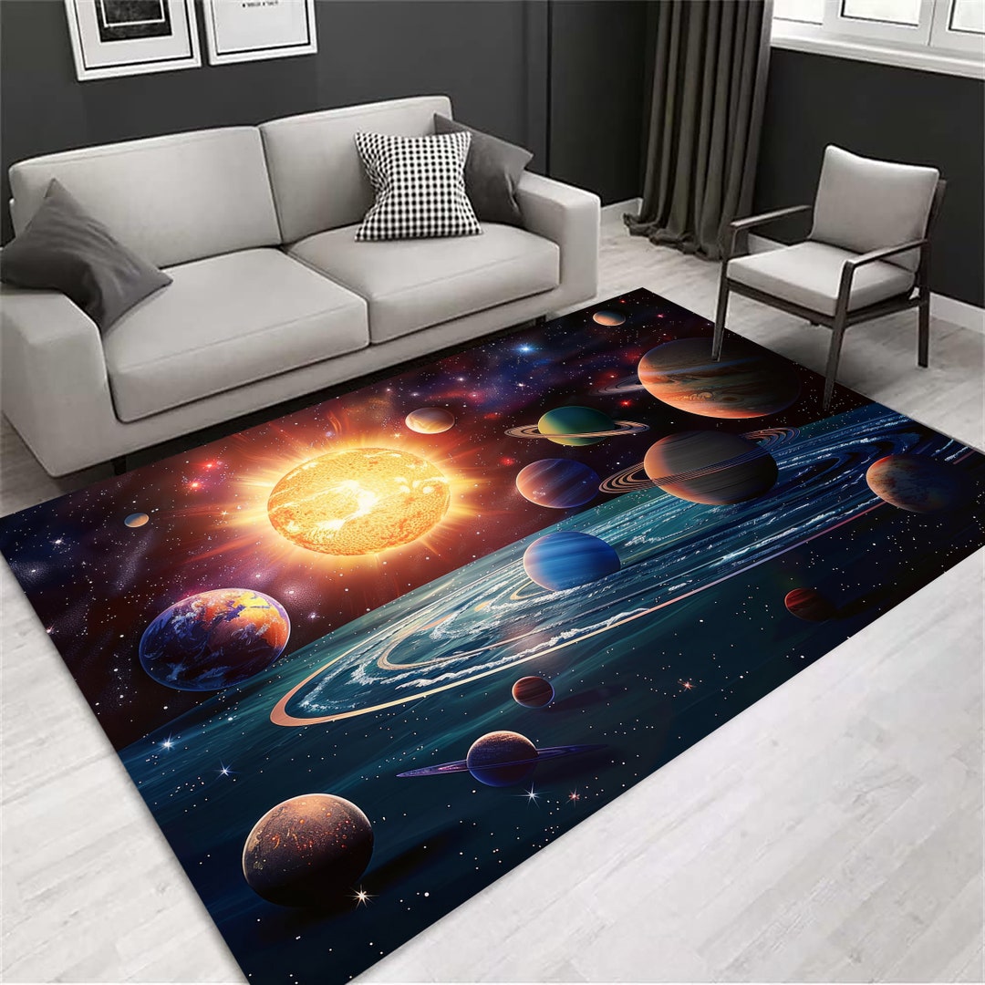 Solar System Rug, Space Rug, Kids Room Rug, Planets Rug, Solar System ...