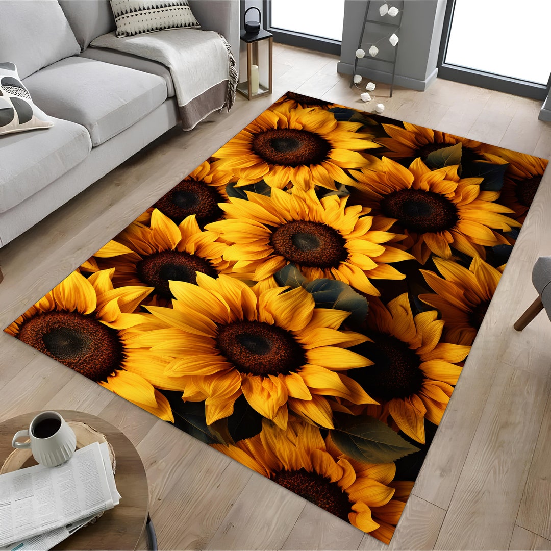 Sunflower Rug, Garden Rug, Flowers Design Rug, Sunflowers Modern Rug ...