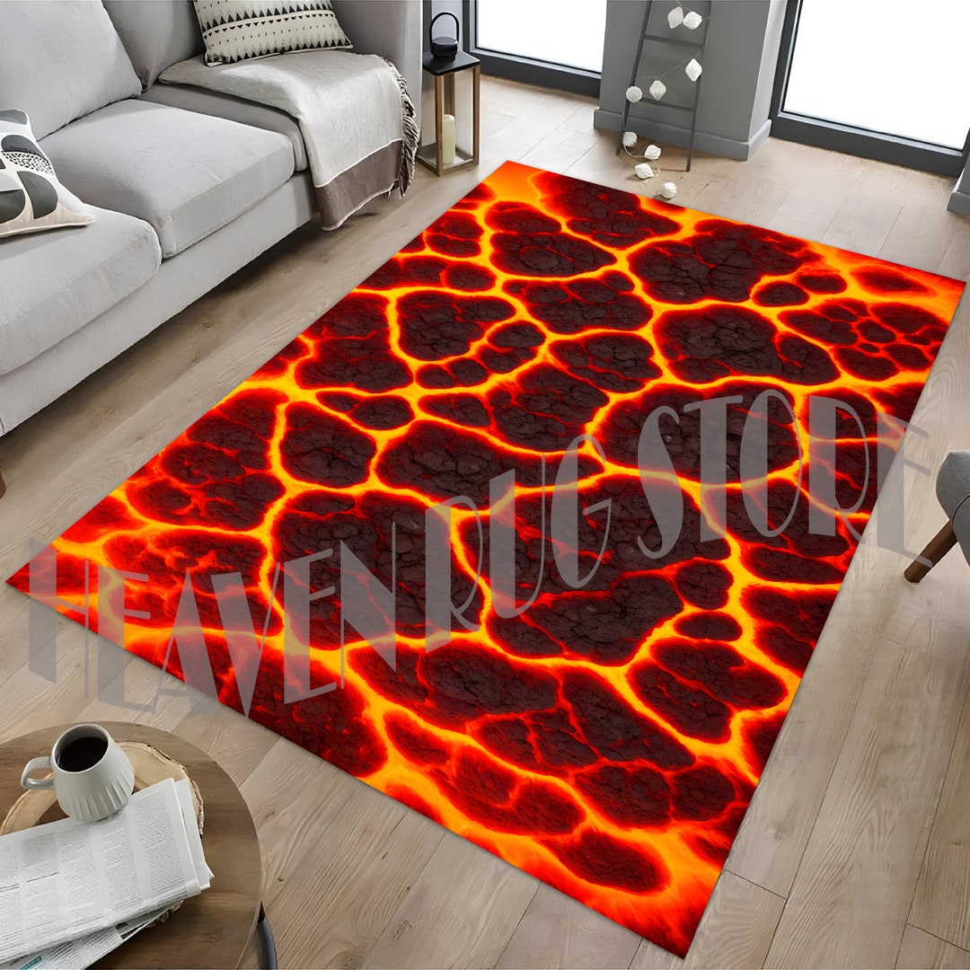 Lava Rug, Volcano Floor Design, Hot Decor - Etsy