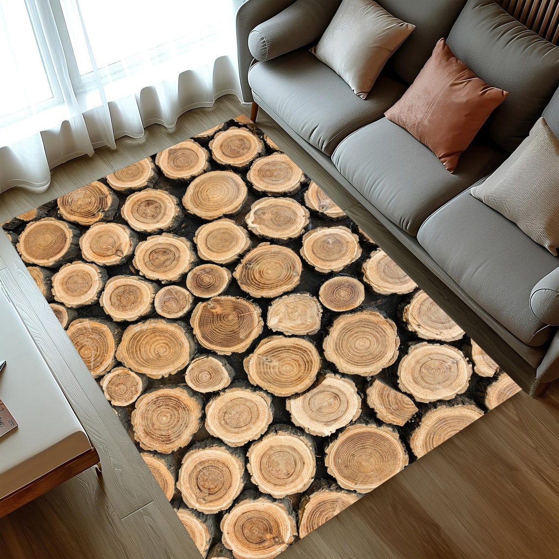 Tree Trunks Area Rug: 3D Wood Log Design - Etsy