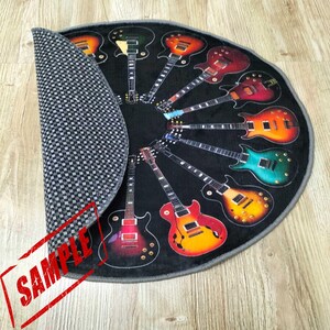 Colorful Guitars Round Rug: Music Room Decor - Etsy