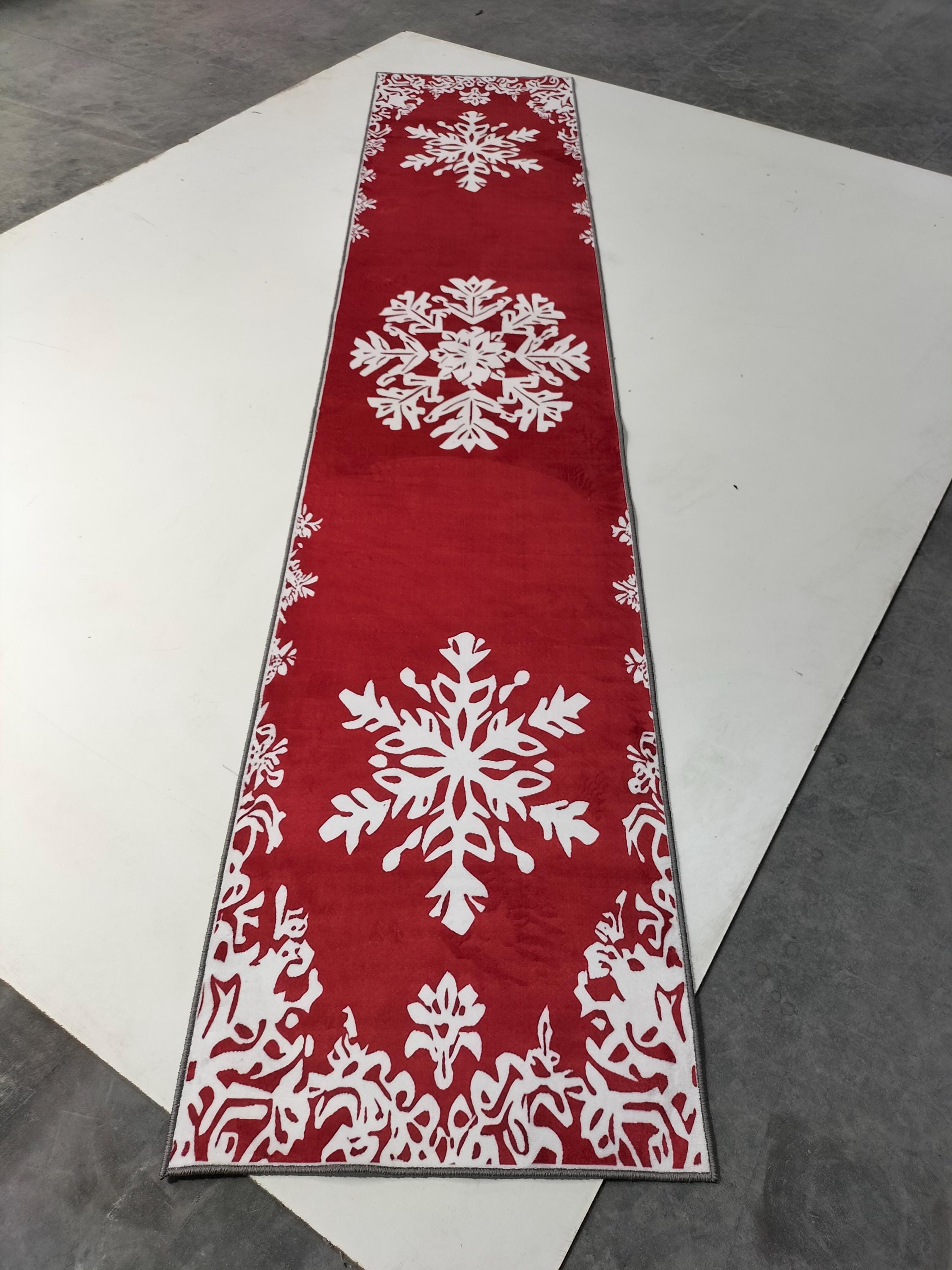 Red Snowflake Runner Rug: Christmas Winter Decor - Etsy
