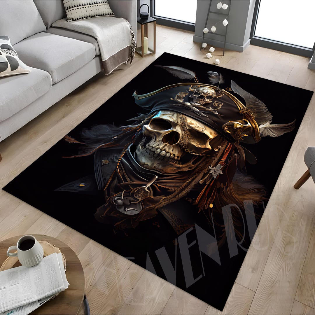 Pirate Skull Rug: Gothic Horror Decor - Etsy