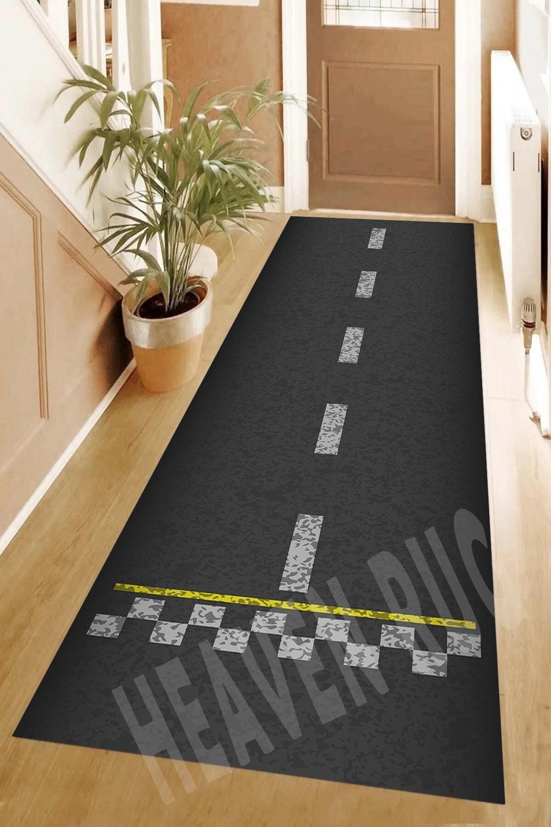Race Long Rug, Racing Car Rug, Kids Room Rug, Road Rug, Car Road Rug ...