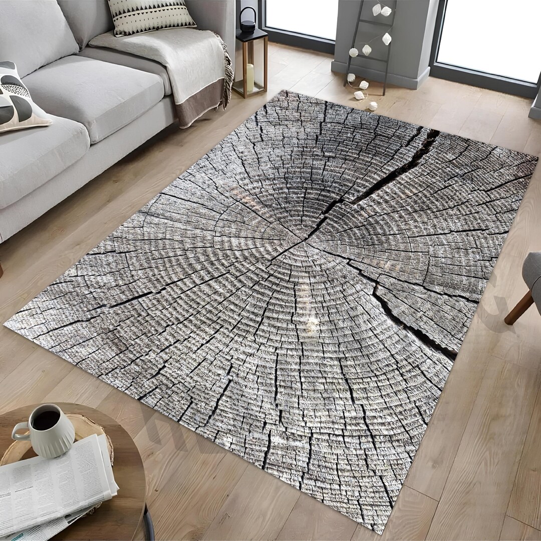 Tree Ring Old Log Rug, Old Tree Rug ,tree Ring Area Rug, Design Tree ...