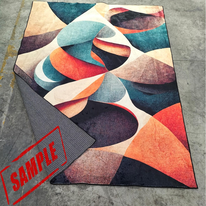 Colorful Abstract Rug: Modern Art, Living Room Decor - Etsy