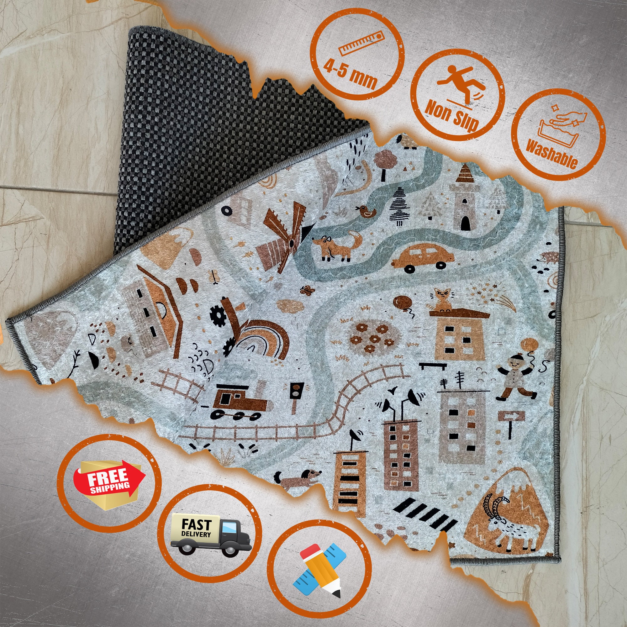 Race Long Rug, Racing Car Rug, Kids Room Rug, Road Rug, Car Road Rug ...