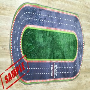 Race Track Kids Rug: Car Playmat, Road Design - Etsy