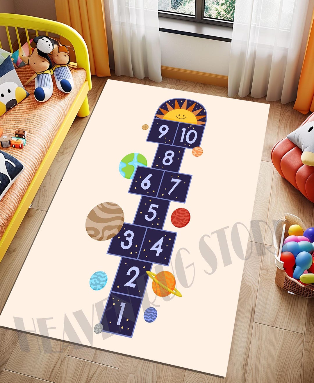 Solar System Hopscotch Rug: Kids Nursery Play Mat - Etsy