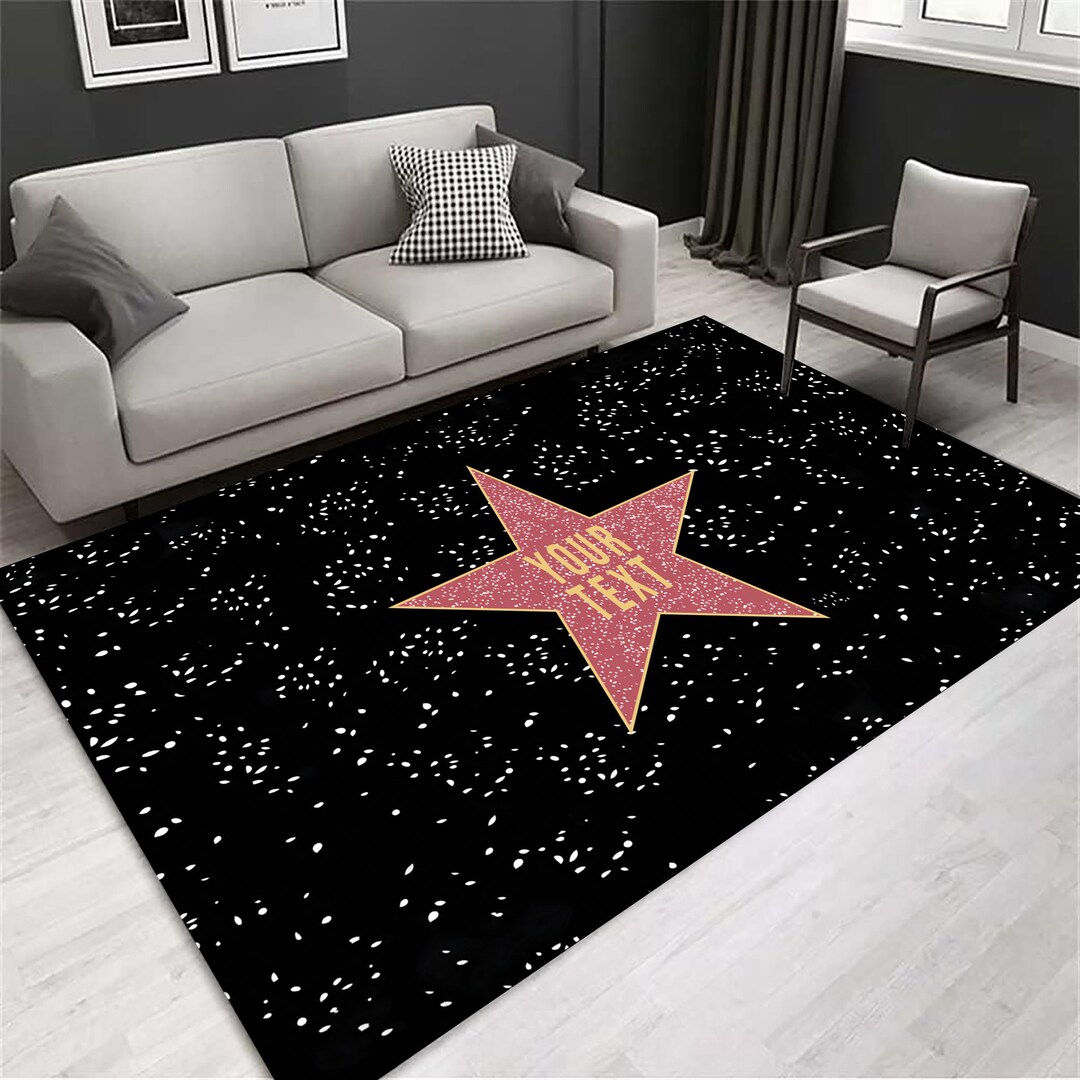 Hollywood Star Rug, Hollywood Star Decor Rug, Personalized Gift Rug ...