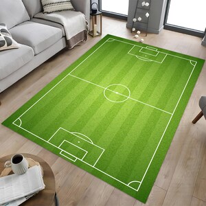 Soccer Field Rug, Green Soccer Rug, Football Rug, Football Field Rug ...