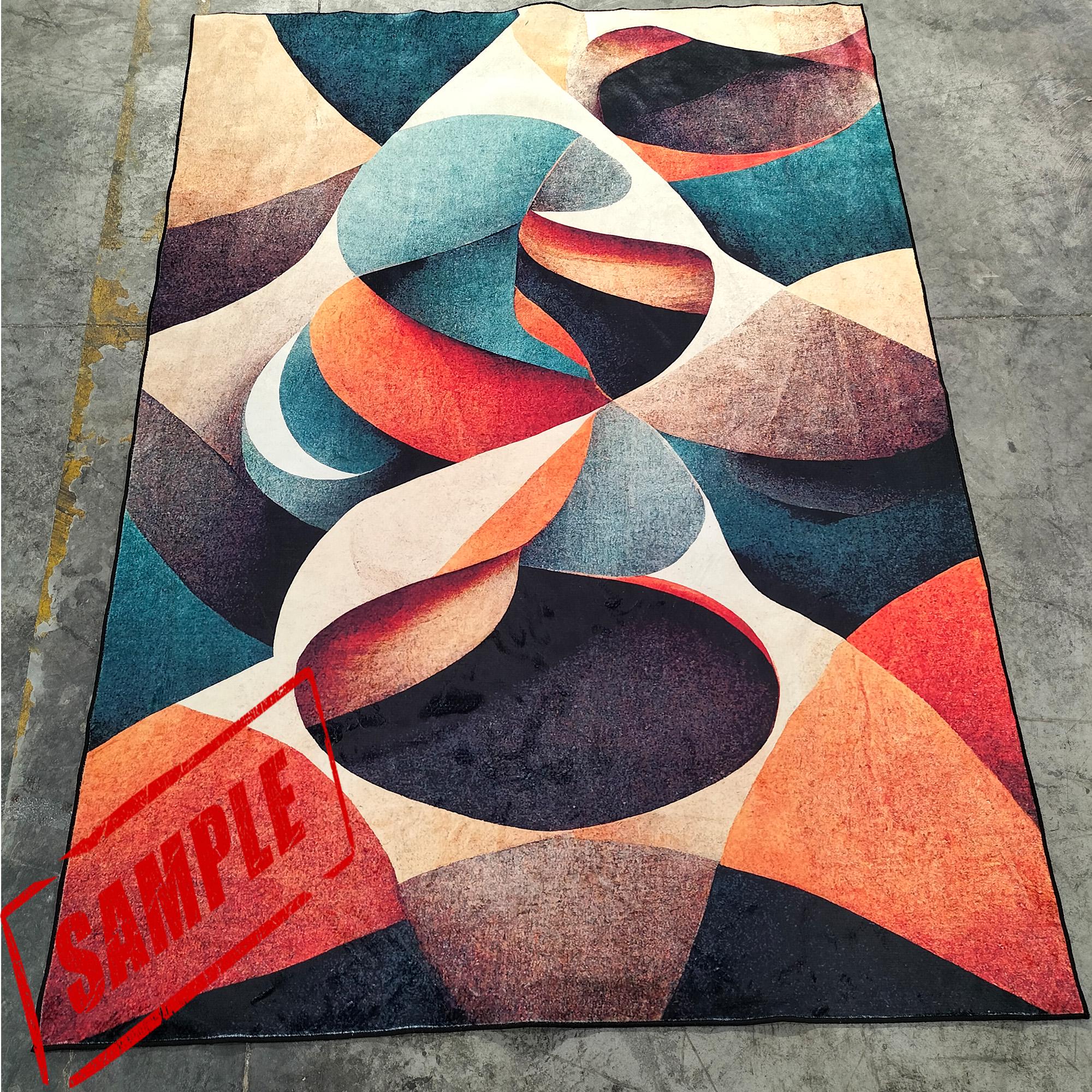 Colorful Abstract Rug: Modern Art, Living Room Decor - Etsy
