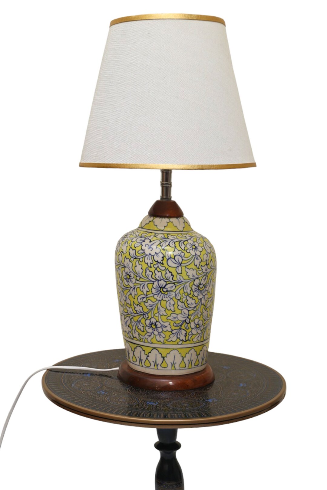 Yellow Handcrafted Ceramic Table Lamp - Etsy