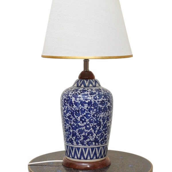 Blue Ceramic Lamp - Etsy UK