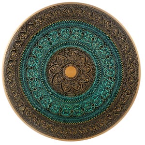 Green Round Coffee Table Handcrafted and Handpainted With Intricate ...