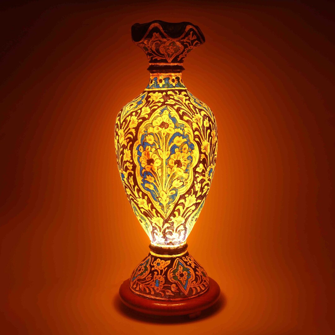 Illimunated Vase Camel Skin Ambiance Floor Lamp - Etsy