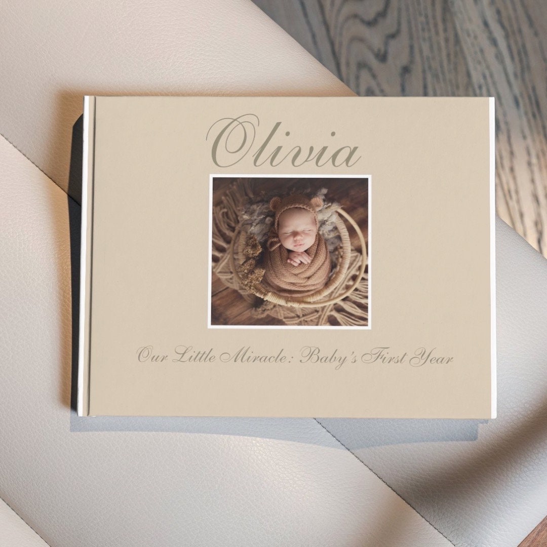 Baby’s First Year Photobook Canva Template - Baby Album Template for ...