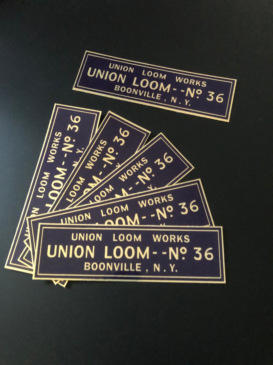 Union 36 Loom Label, Strong Gold Vinyl Reproduction Sticker - Etsy