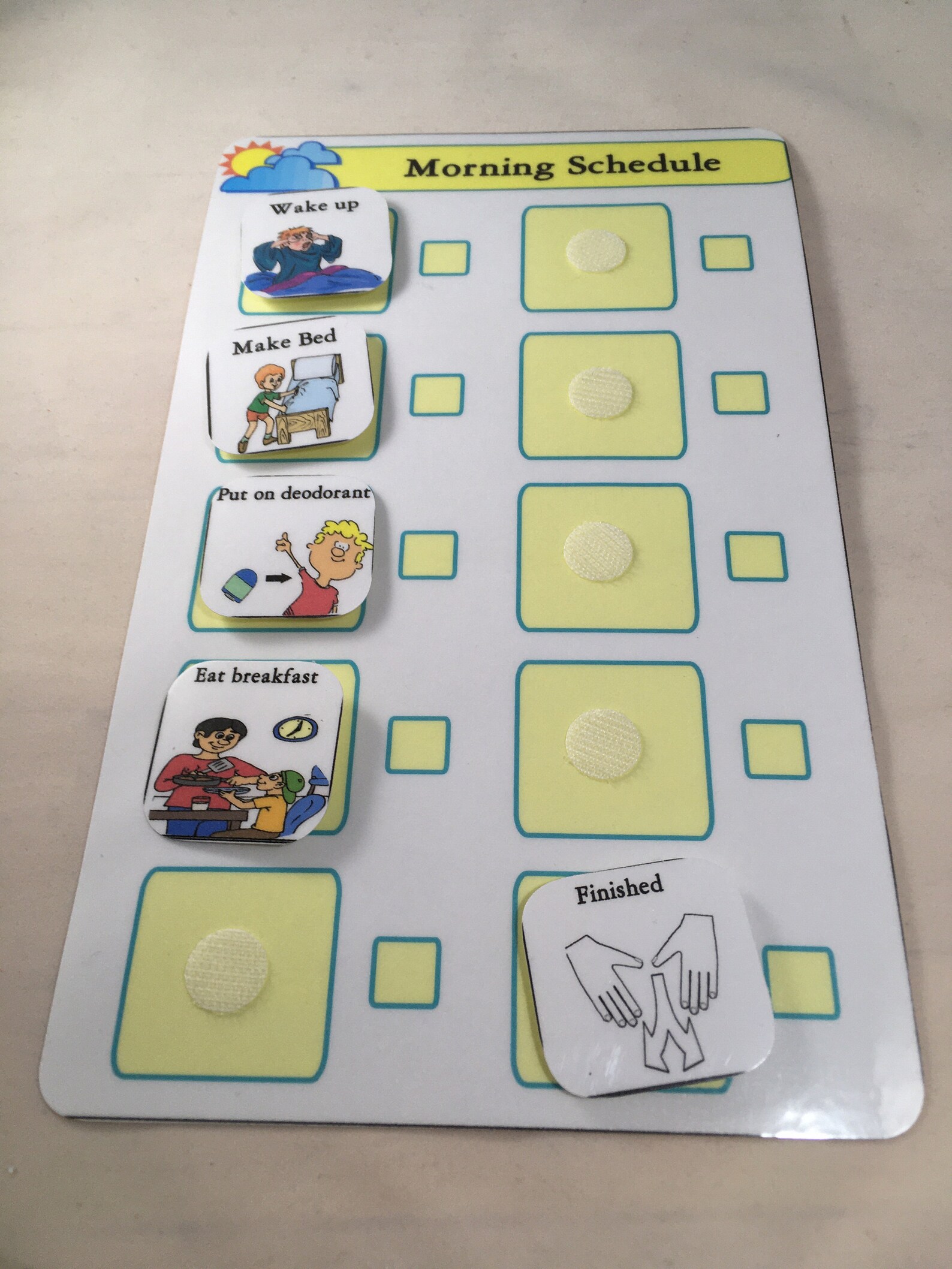 Daily Morning Chart, Large Home Visual Aid Schedule, Autism PECS ...
