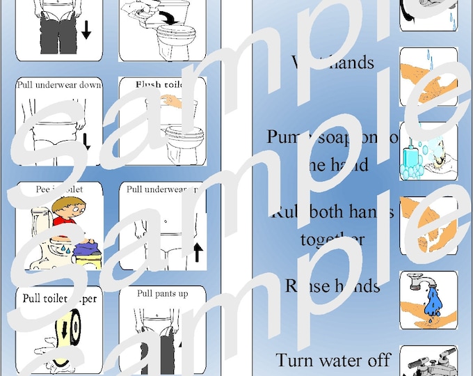 Potty Training Visual Schedule and Reward Chart, Toilet Sequence for ...