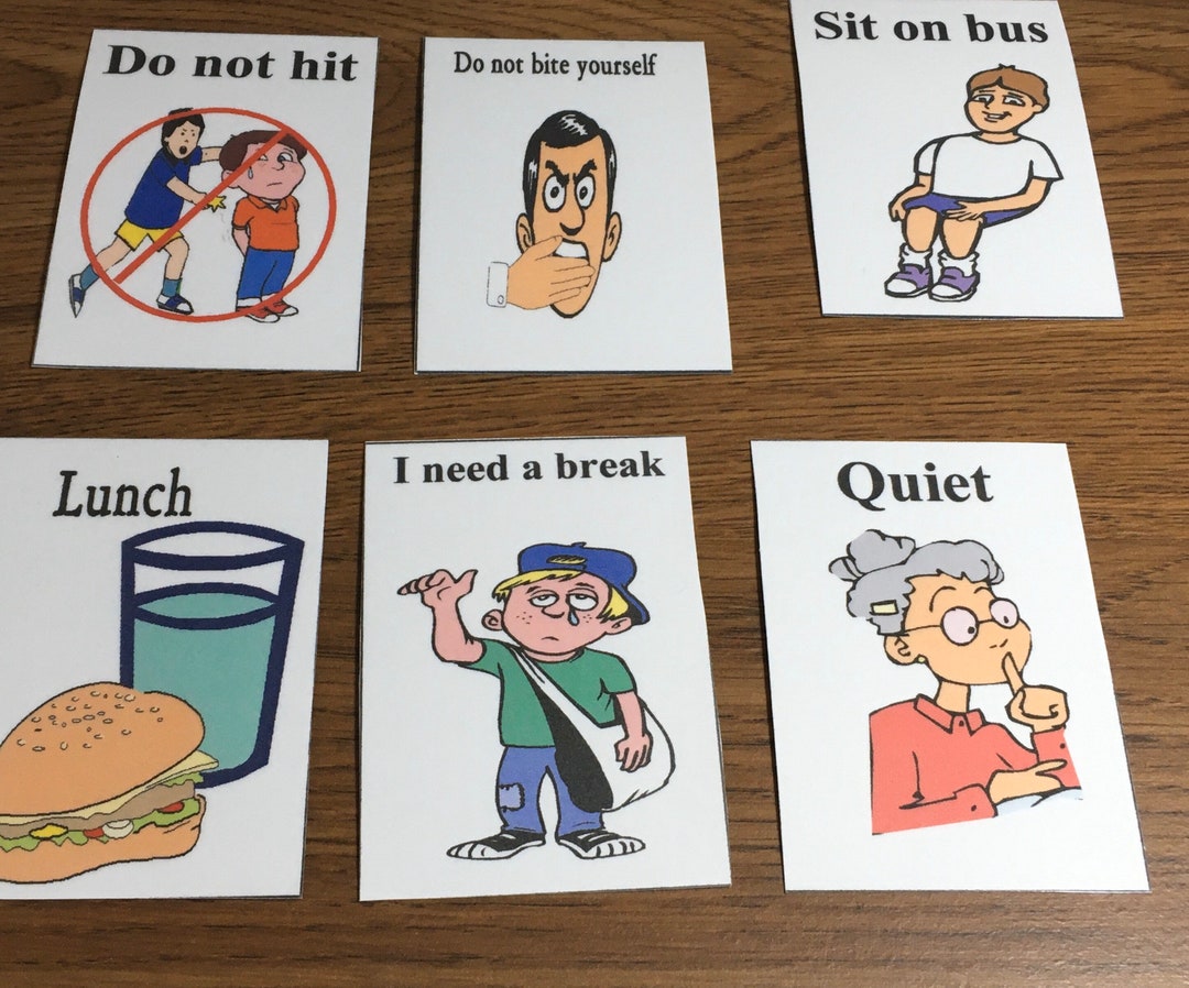 PECS Visual Aid School Communication Cards, Autism and ABA Therapy - Etsy