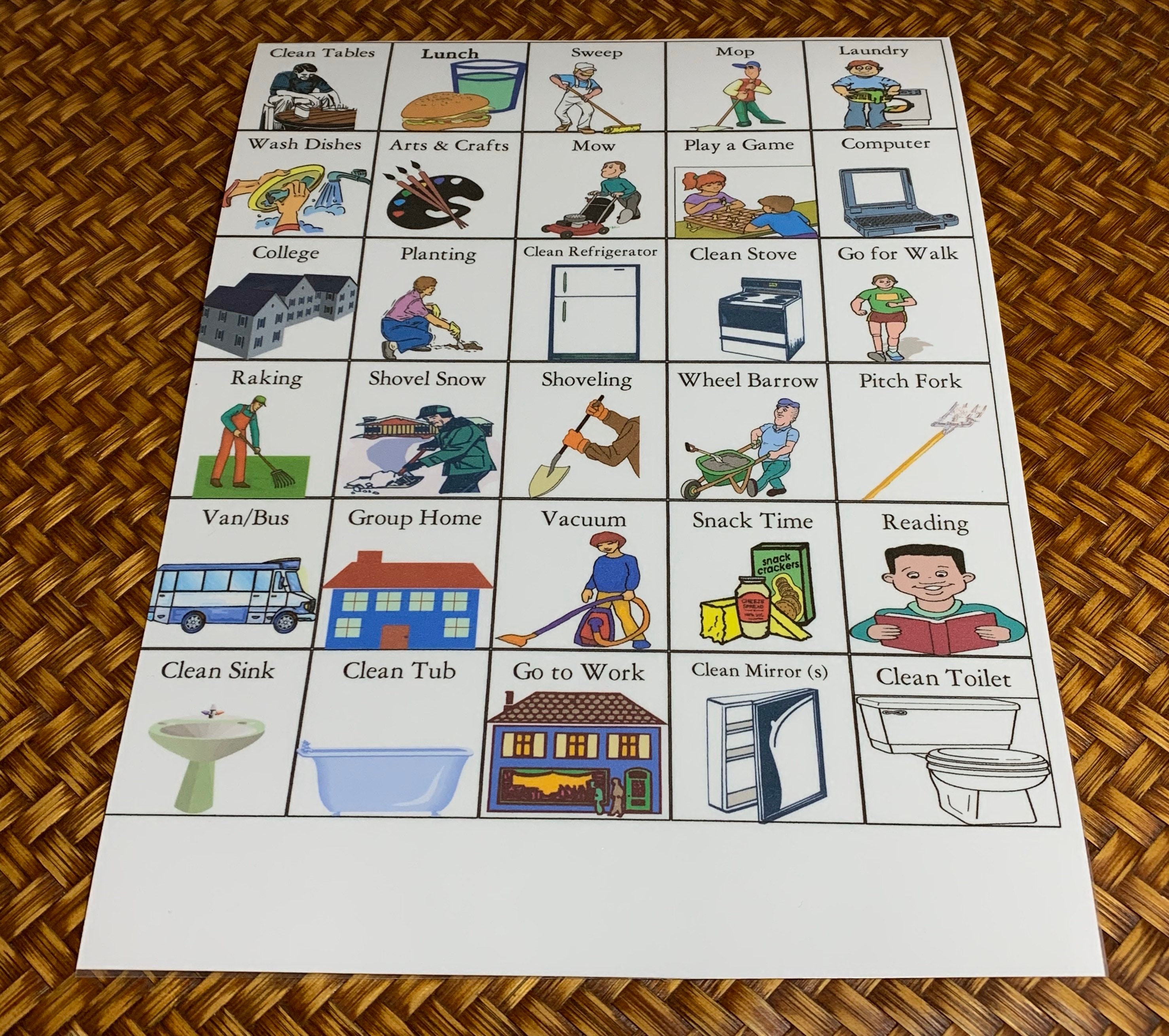 Visual Schedule Daily Chore Chart for Adults 60 Autism PECS | Etsy