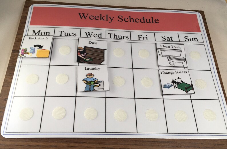 Weekly Visual Schedule Daily Routine Chore Chart With Autism | Etsy ...