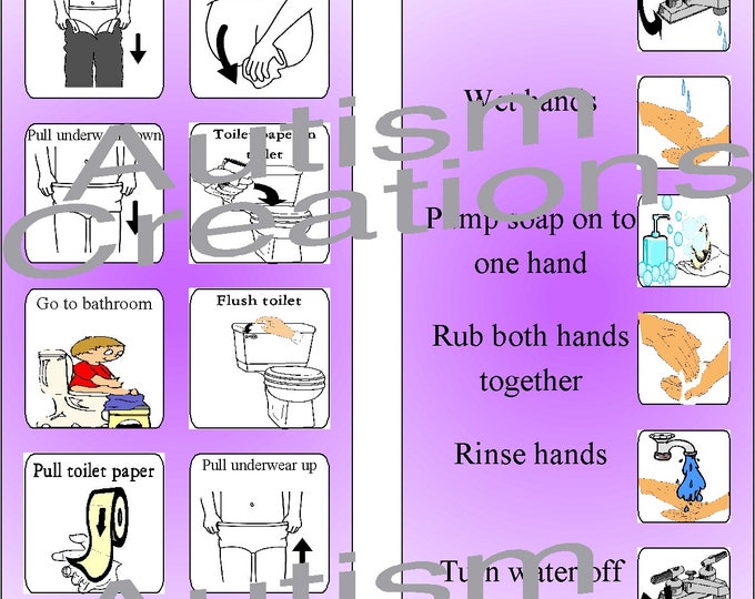 DIY Printable Download, Autism PECS, Visual Schedule Hygiene Routine ...