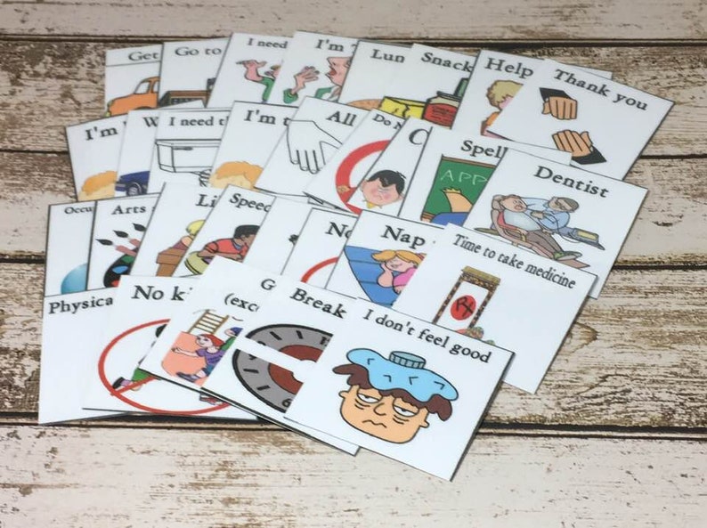 Keyring Activity Communication Wallet, 30 Autism PECS, Visual Aid ...