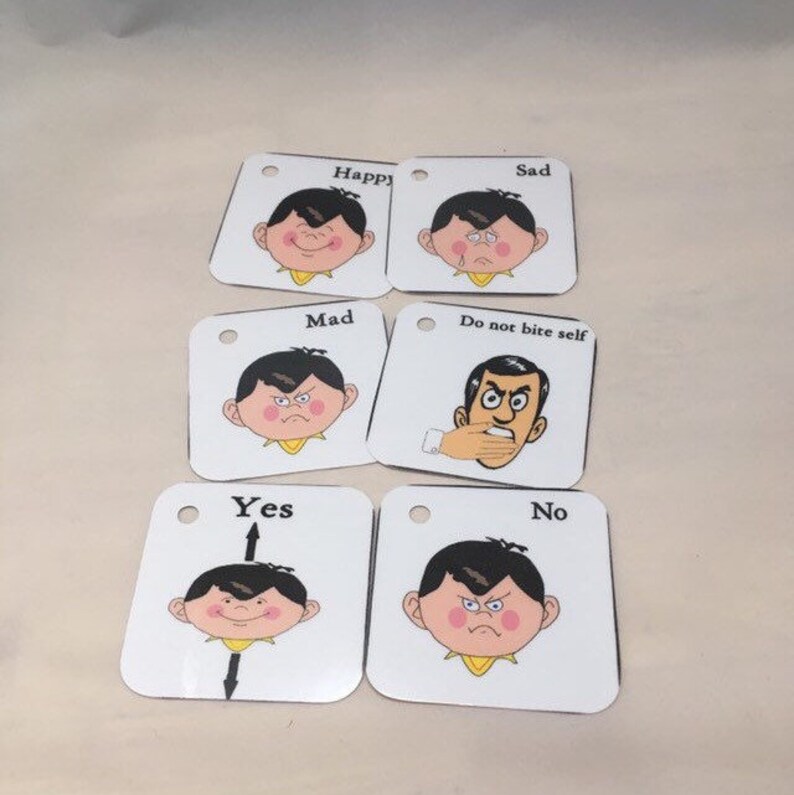 Social Emotion Skills Keyring | Autism Behavior Visual Support Tool - Etsy