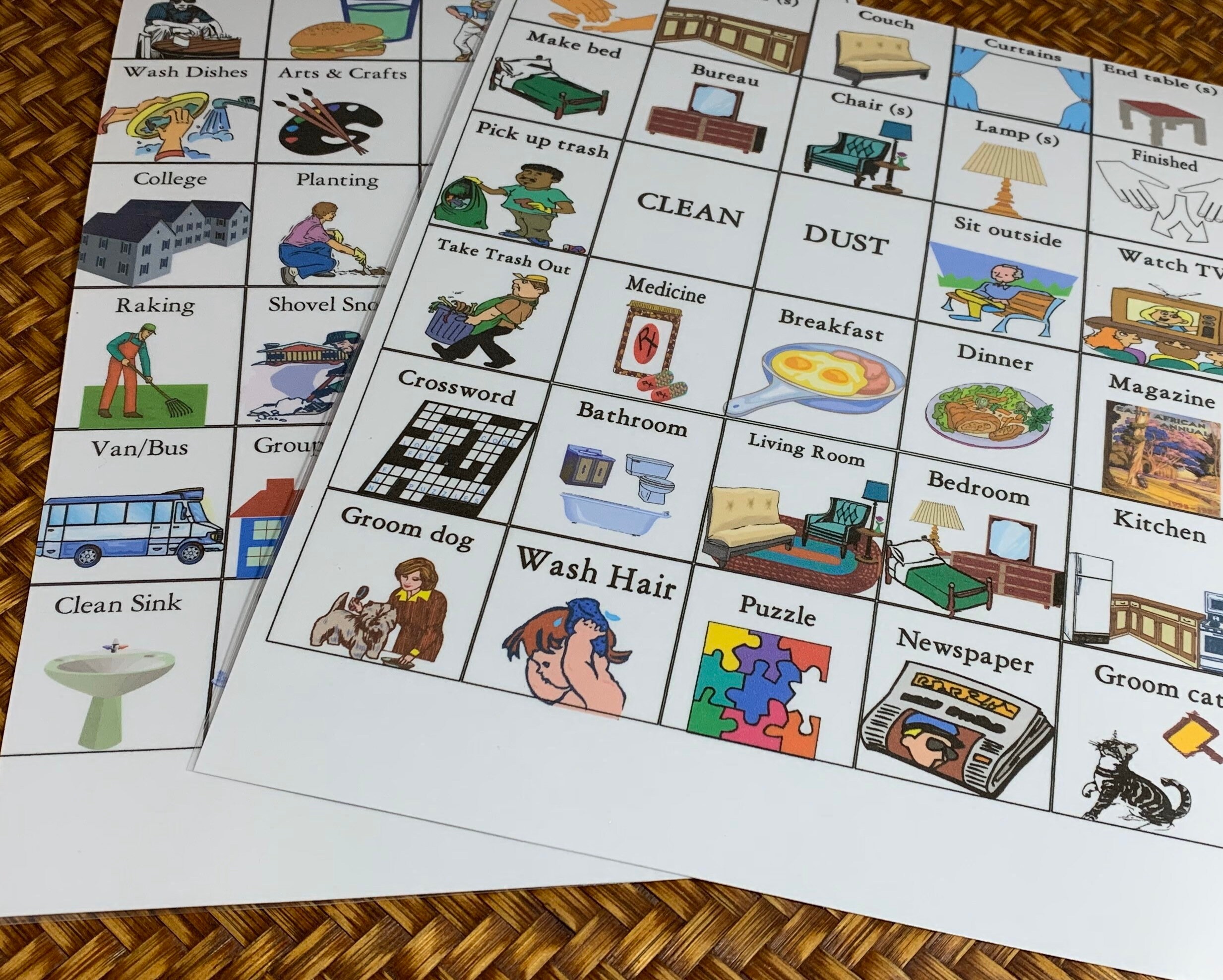 Visual Schedule Daily Chore Chart for Adults, 60 Autism PECS, Visual ...