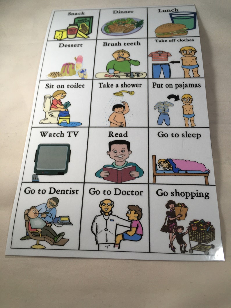 3 Large Visual Schedules Daily Routine Chore Charts, Autism PECS ...