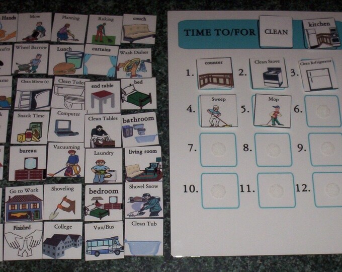 Visual Schedule Daily Chore Chart for Adults, 60 Autism PECS, Visual ...