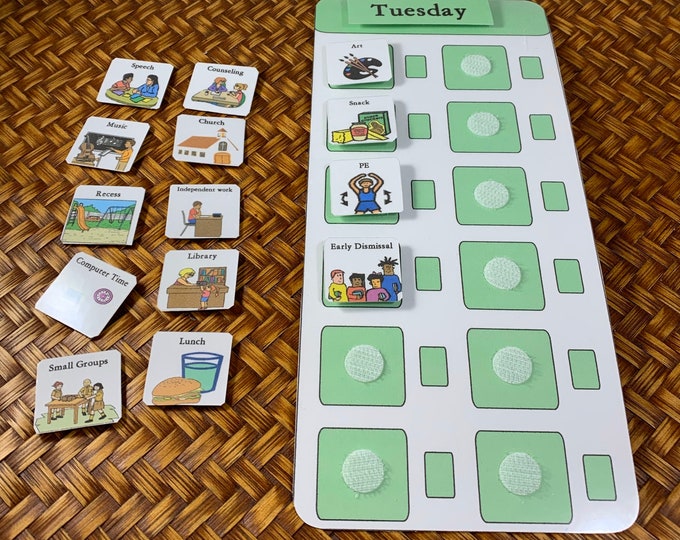 Daily Visual Week Day School Schedule Board, Autism PECS, Visual Aid ...