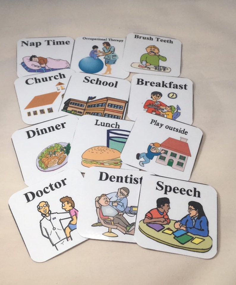 Large Visual Schedule Daily Routine Chore Chart Autism PECS - Etsy ...
