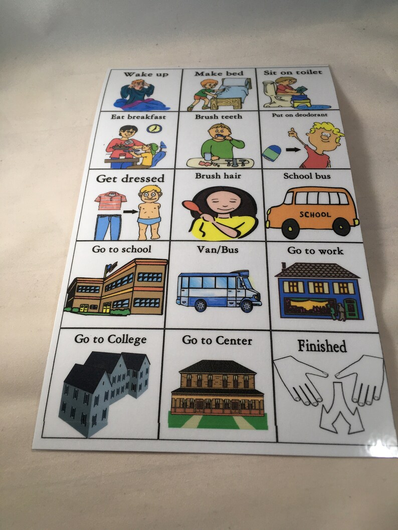 3 Large Visual Schedules Daily Routine Chore Charts, Autism PECS ...