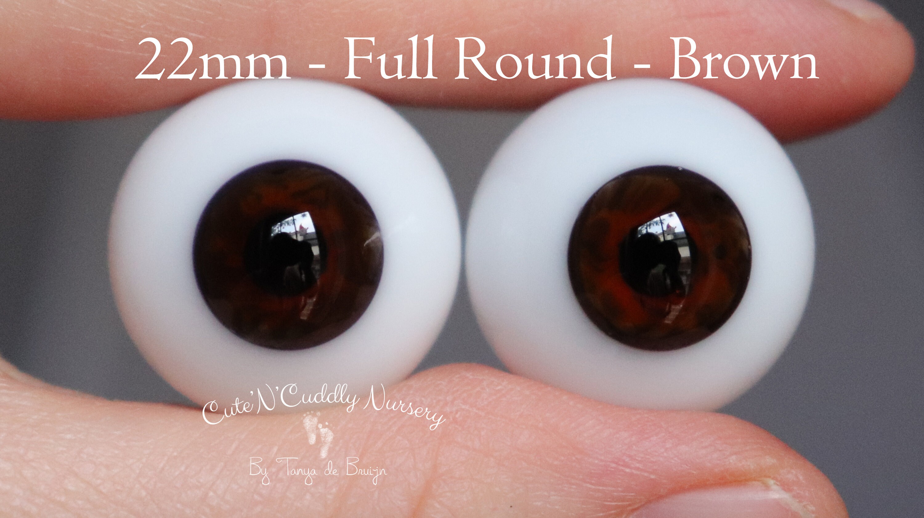 22mm Full Round German Glass Eyes Brown | Etsy