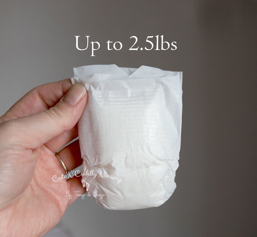 Teensy Preemie Diapers up to 2.5lbs Set of 3 Plastic Outside - Etsy